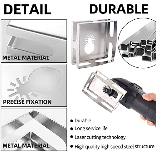 1 pcs One Step in Place Stainless Steel Square Slot Cutter for Electrical Box Drywall Outlet Cutout Tool oscillating Square Blade for Drywall, Plastic Metal, Wood…