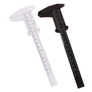 2pcs 6inch 150mm mini caliper double scale plastic vernier caliper for jewelry sliding gauge ruler measuring tool plastic caliper for school student, portable 0-6 inch measuring tools