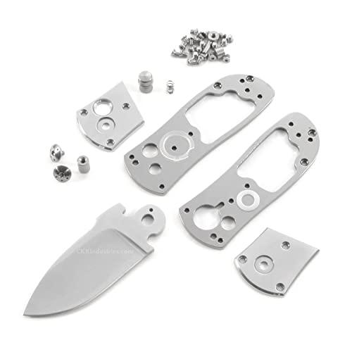 EZSMITH Knife Making Kit - SS 2.0 - DIY Button Lock Folding Knife - (Parts Kit) - (No Handles) - (Gift Boxed) - (USA Design) - (by KnifeKits)