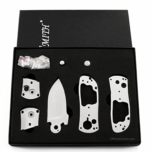 EZSMITH Knife Making Kit - SS 2.0 - DIY Button Lock Folding Knife - (Parts Kit) - (No Handles) - (Gift Boxed) - (USA Design) - (by KnifeKits)