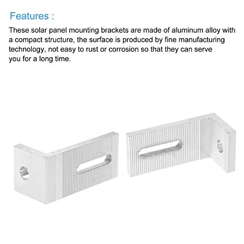 PATIKIL Solar Panel Mounting L Brackets Aluminum Alloy 11mm Diameter for Solar Panel System Install Pack of 4