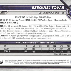 2022 Bowman Draft #BD-83 Ezequiel Tovar