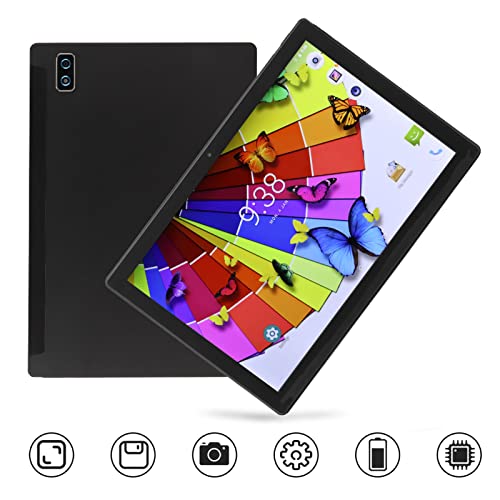 Jaerb 10.1 Inch Tablet, 100-240V Portable Tablet Octa Core Processor 8G RAM 256G ROM for Home for Travel (US Plug)