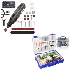 hardell cordless rotary tool, 2.0ah 4v rotary tool kit 25000rpm & hardell 282pcs rotary tool accessories kit