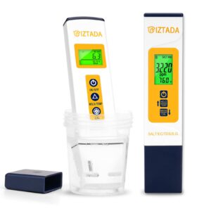 ciztada ph meter and salinity meter combo for saltwater pool 6 in 1 ph salt sg ec tds temp meter for reef aquarium seawater tank koi fish pond ppm and ph water tester for hydroponics nutrients growing