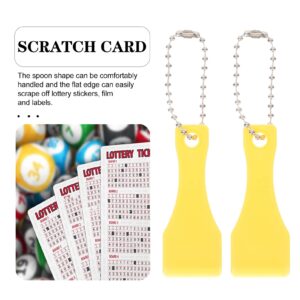 MILISTEN 10pcs Plastic Spatula Plastic Keychain Adhesive Stickers Scratch off Tool for Lottery Tickets Plastic Scraper Tool Keychain Gasket Scraper Lottery Scratcher Tools Sticker Scraper