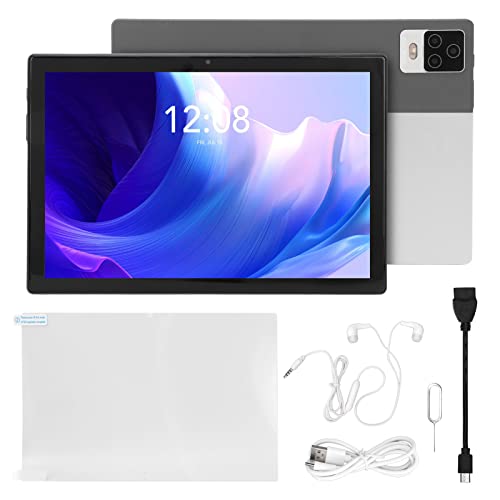 Pomya HD 10.1 Inch Tablet,Portable HD PC Tablet Computer,10GB 256GB,WiFi for Android11 Tablet,4G LTE Dual SIM Dual Standby Calling Tablet PC (Silver)