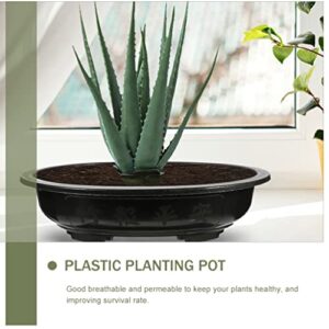 HANABASS Office Decor Bonsai Planter Pot Large 4pcs Bonsai Flowerpot Garden Use Oval Bonsai Pot Plastic Flower Pot Bonsai Container Plastic Bonsai Plants Growing Pots Plant Pots