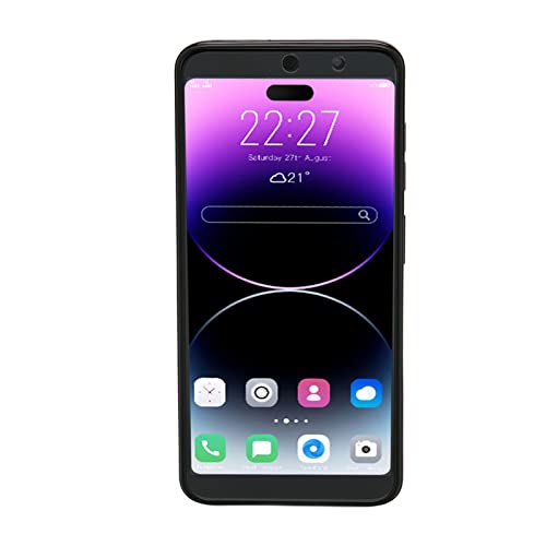 ciciglow 6.1 Inch Mobile Phone, I14 Promax Smartphone, 4GB RAM 64GB ROM, 8MP+16MP Camera, MT6889 Ten Cores, 7000mAh, Support Face ID, WiFi, FM, GPS (Black)