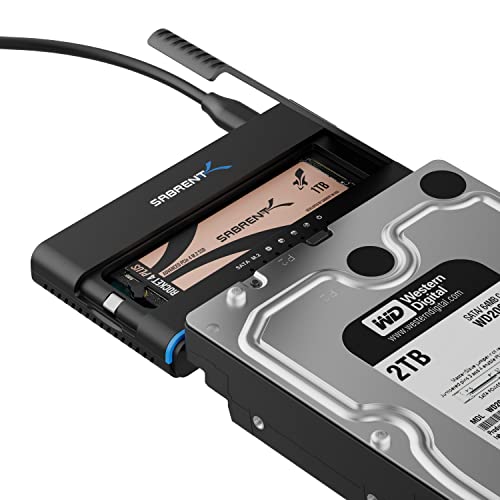 SABRENT USB 3.2 Type C M.2 PCIe NVMe + 2.5/3.5 Inch SSD & HDD Converter [DS-UCMH]