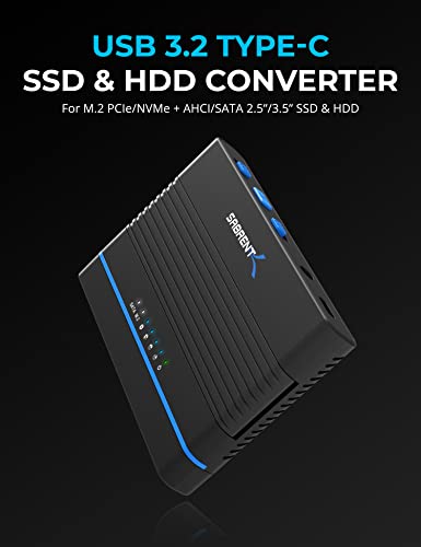 SABRENT USB 3.2 Type C M.2 PCIe NVMe + 2.5/3.5 Inch SSD & HDD Converter [DS-UCMH]