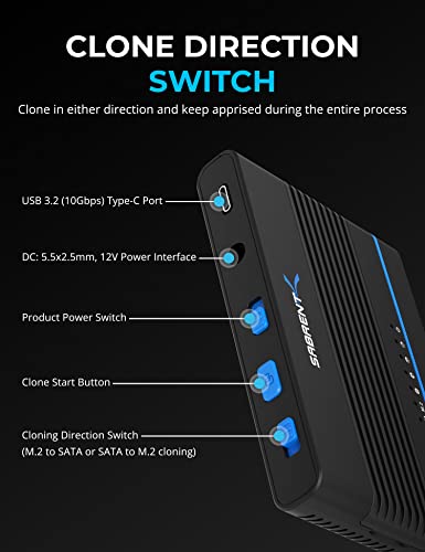 SABRENT USB 3.2 Type C M.2 PCIe NVMe + 2.5/3.5 Inch SSD & HDD Converter [DS-UCMH]