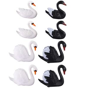 artibetter 8pcs swan micro landscape swan miniature mini swan figurines black swan figurine garden swan statue swan cake decoration plastic animals wildlife figurines doll pvc lovers desktop