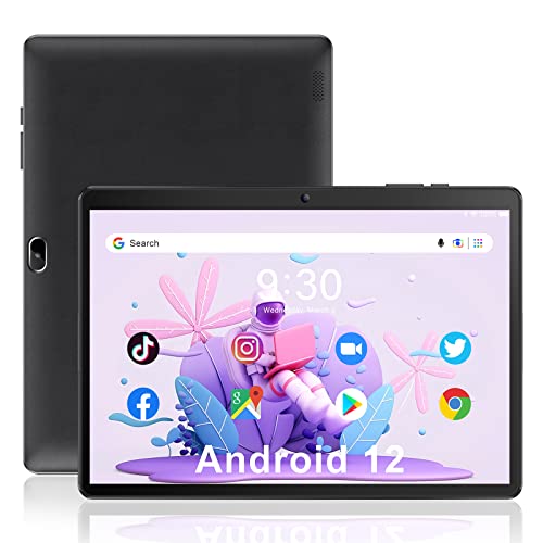 Semeakoko Android Tablet 10 inch, Android 12 Tablet for Kids, 10.1''IPS HD Screen Tablet PC with WiFi, Dual Camera, GPS, Bluetooth, 6000mAh Battery, Support YouTube Netflix Google Play Store