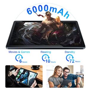 Semeakoko Android Tablet 10 inch, Android 12 Tablet for Kids, 10.1''IPS HD Screen Tablet PC with WiFi, Dual Camera, GPS, Bluetooth, 6000mAh Battery, Support YouTube Netflix Google Play Store