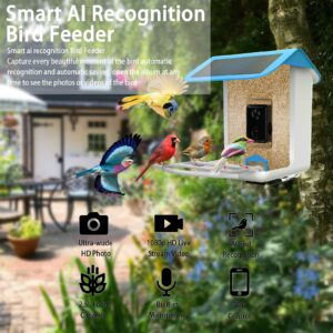 Bird Feeder with Camera,Bird Feeder with Camera Wireless Outdoor,Smart Bird Feeder with Camera,Video Bird Feeder Camera with Solar Camera Bird Feeders for Outside Camera Bird Feeder