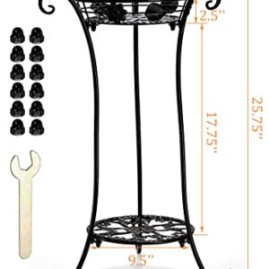 Yesland 2 Pack Metal Plant Stand Indoor Outdoor, 2 Tier Black Iron Flower Plant Stand 26 Inches Detachable Tall Modern Plant Shelf Holder for Corner, Patio, Living Room, Garden