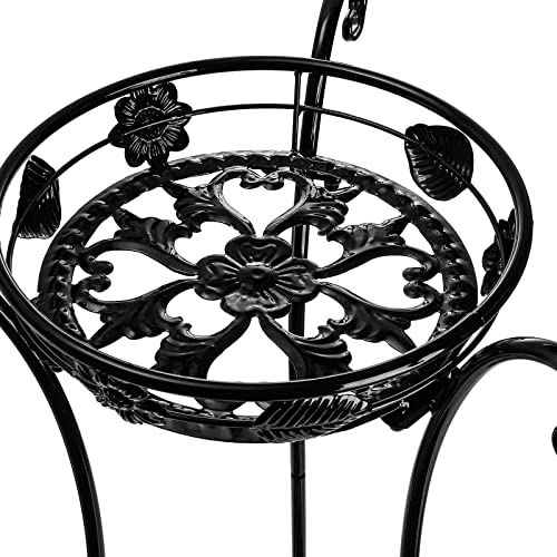 Yesland 2 Pack Metal Plant Stand Indoor Outdoor, 2 Tier Black Iron Flower Plant Stand 26 Inches Detachable Tall Modern Plant Shelf Holder for Corner, Patio, Living Room, Garden