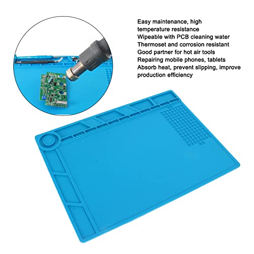 Electronics Repair Pad, Thermoset Heat Insulation Silicone Repair Mat Non Static Improve Efficiency with Screw Position for Phone Computer