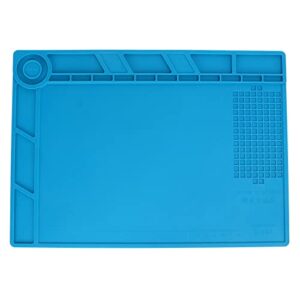 Electronics Repair Pad, Thermoset Heat Insulation Silicone Repair Mat Non Static Improve Efficiency with Screw Position for Phone Computer