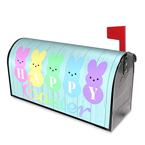 Happy Easter Mailbox Cover Magnetic Funny Bunny Mailbox Wraps Holiday Rabbit Post Letter Box Cover Home Garden Outdoor Decorations Standard Size 18" X 21"