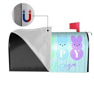 Happy Easter Mailbox Cover Magnetic Funny Bunny Mailbox Wraps Holiday Rabbit Post Letter Box Cover Home Garden Outdoor Decorations Standard Size 18" X 21"