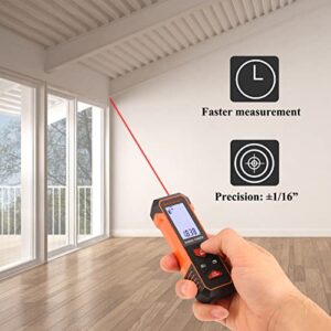 MAKINGTEC Laser Measure,196Ft Laser Measurement Tool Ft/in/M Unit Switch with LCD Backlit Laser Tape Measure,Digital Laser Measuring Tape Includes Pythagorean Mode,Area Volume and Distance Measure