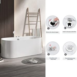 USIKRPEN Upgrade Universal Bathtub Plug & Drain Hair Catcher Anti Rust Anti-Blocking 2 in 1 Bathtub Drain Plug with Dual Filtration Pop Up Bathtub Drain Cover for 1.4"-2.0" Tub Stopper