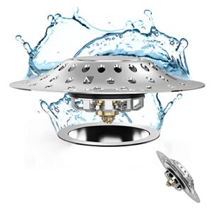 usikrpen upgrade universal bathtub plug & drain hair catcher anti rust anti-blocking 2 in 1 bathtub drain plug with dual filtration pop up bathtub drain cover for 1.4"-2.0" tub stopper