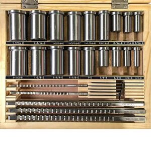 western eagle workshop 30pcs keyway broach sets hss inch industrial tools for lathe, teeth keyway size：b -1/8", b - 3/16", c - 1/4", c - 3/8", c - 5/16"