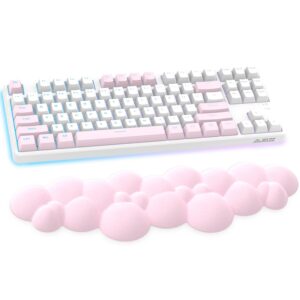 attack shark gaming keyboard wrist rest pad,memory foam keyboard palm rest, ergonomic hand rest,wrist rest for computer keyboard,laptop,mac,lightweight for easy typing pain relief-pink