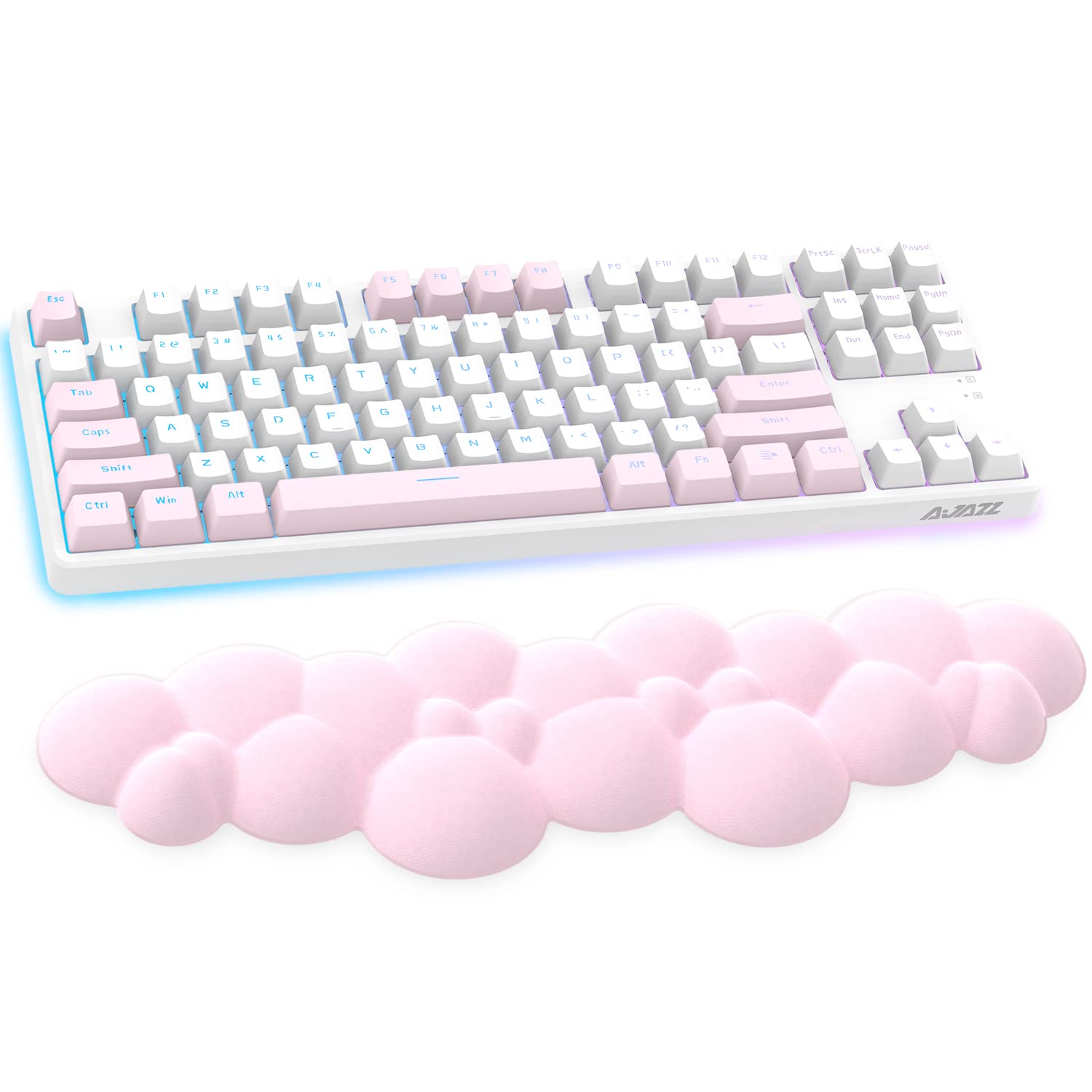 ATTACK SHARK Gaming Keyboard Wrist Rest Pad,Memory Foam Keyboard Palm Rest, Ergonomic Hand Rest,Wrist Rest for Computer Keyboard,Laptop,Mac,Lightweight for Easy Typing Pain Relief-Pink