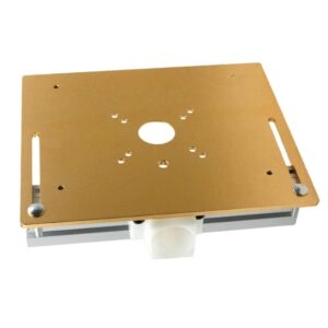 C8 Aluminium Router Table Insert Plate - Woodworking Benches Wood Router Flip Plate with Miter Gauge Guide Aluminium Profile Fence Sliding Brackets -Router Trimmer Tool (Gold)