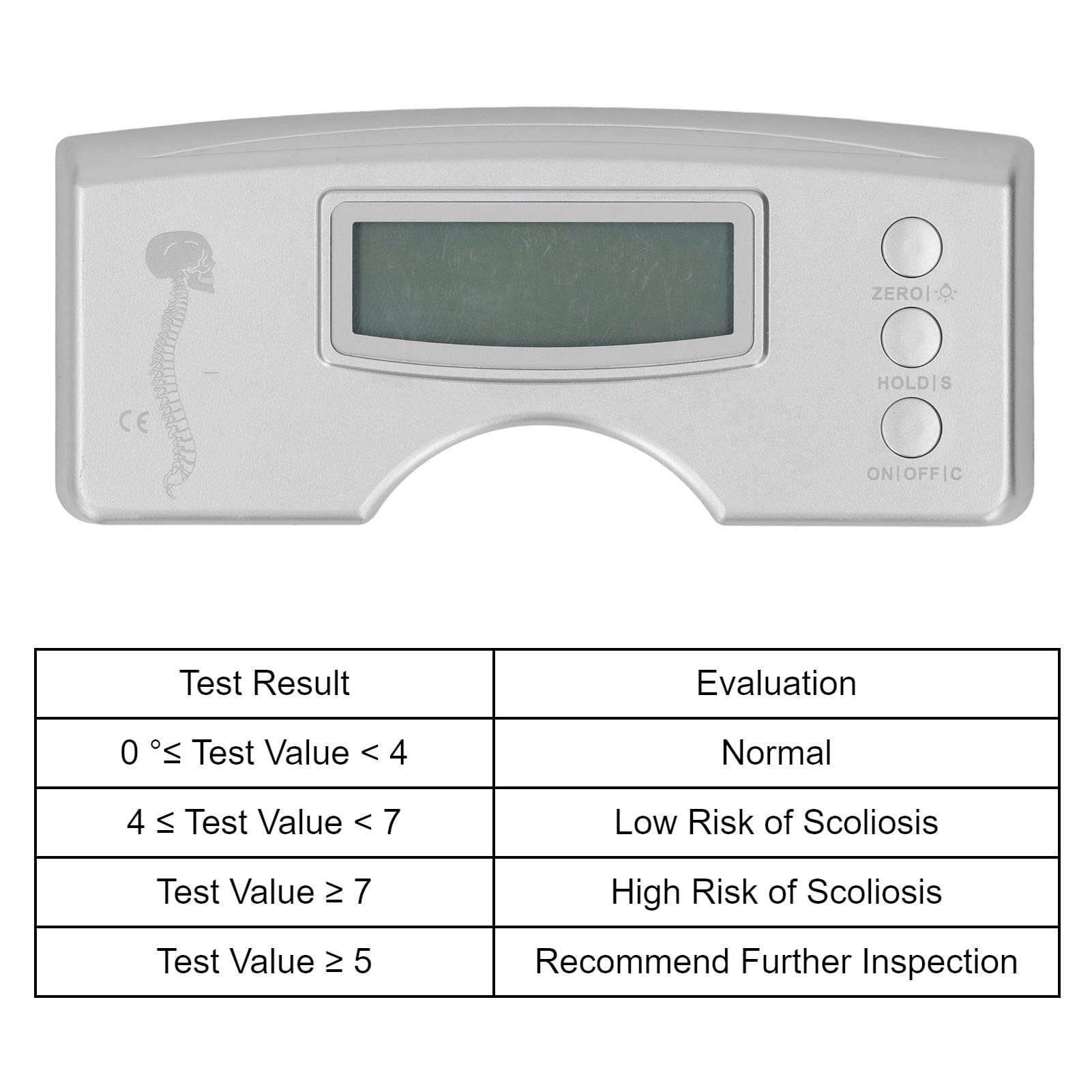 Digital Scoliometer, Digital Display Scoliosis Meter Human Spine Electronic Scoliometer Detector 0 to 30 Degree Digital Scoliometer Compact for Home