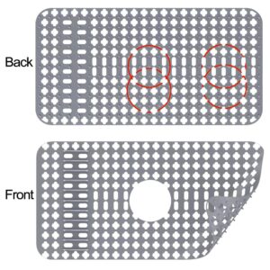 28.2''x14.2'' Silicone Sink Protector for Kitchen Sink, No-Slip Sink Grid Accessories Heat Resistant Kitchen Sink Mat for Bottom of Stainless Steel/Porcelain Sink,Rear Drain