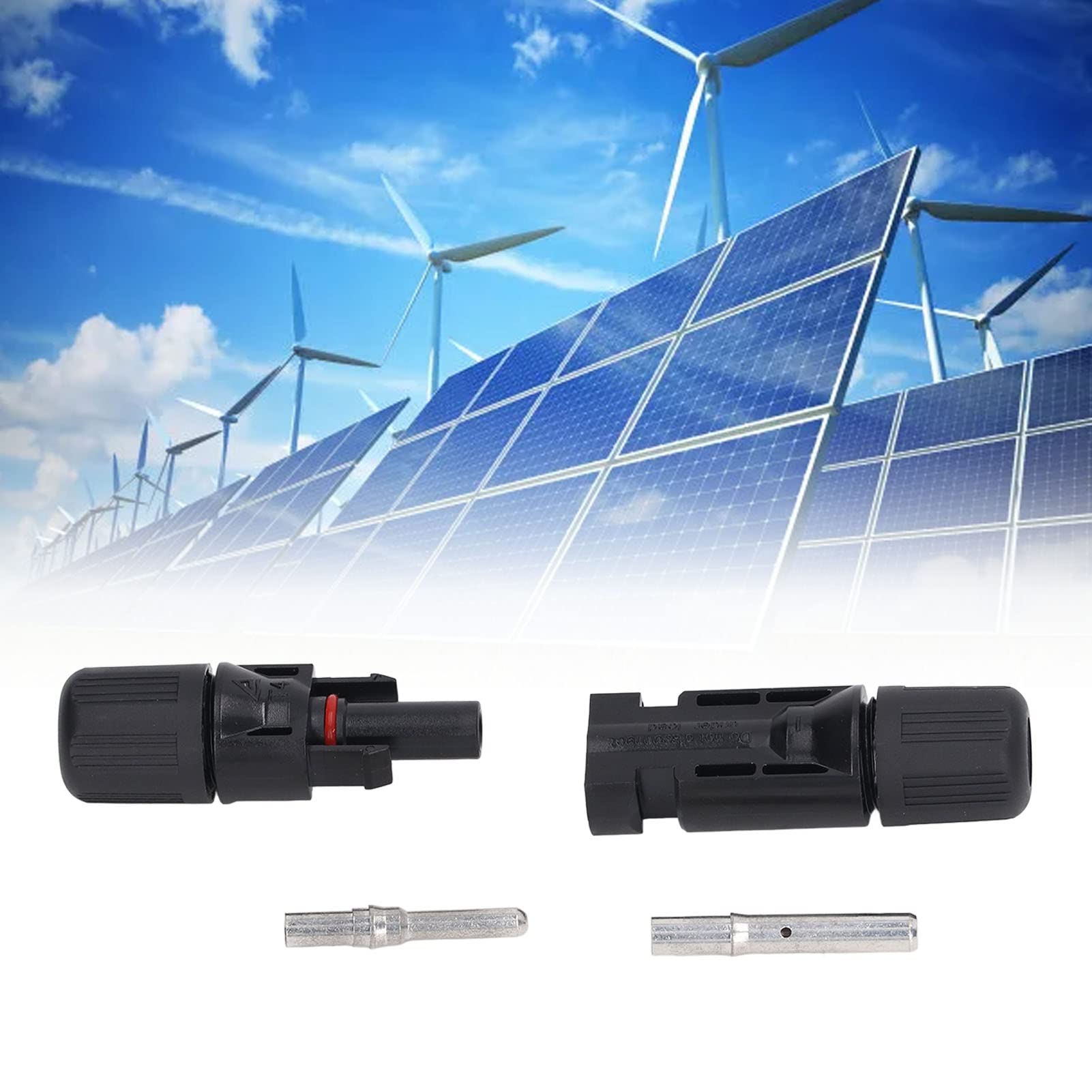 Solar Photovoltaic Connector, Solar Panel Connectors 30A DC 1000V Plastic for Outdoors