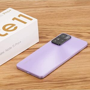 Xiaomi Redmi Note 11 Pro+ Plus 5G + 4G 128GB + 8GB Unlocked 6.67" 108MP Night Mode (Not Verizon Sprint Boost Cricket Metro At&T) + (w/Fast Car 51W Charger Bundle) (Purple)