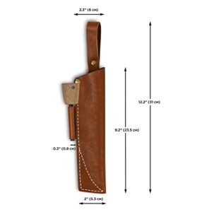 BPS Knives Brown Belt Knife Sheath with Fire Steel - Leather Sheath for Fixed Blade Knife with Fire Starter - Outdoor, Hunting, Bushcraft, Camping Fixed Blade Knives