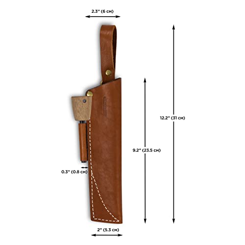 BPS Knives Brown Belt Knife Sheath with Fire Steel - Leather Sheath for Fixed Blade Knife with Fire Starter - Outdoor, Hunting, Bushcraft, Camping Fixed Blade Knives