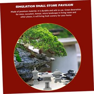 STOBOK 12 Pcs Simulation Landscape Furnishing Articles Outdoor Container Small Container Small Fish Tank Decorations Mini Aquarium Mini Zen Garden Mini Pagoda Statue Landscape Adornments