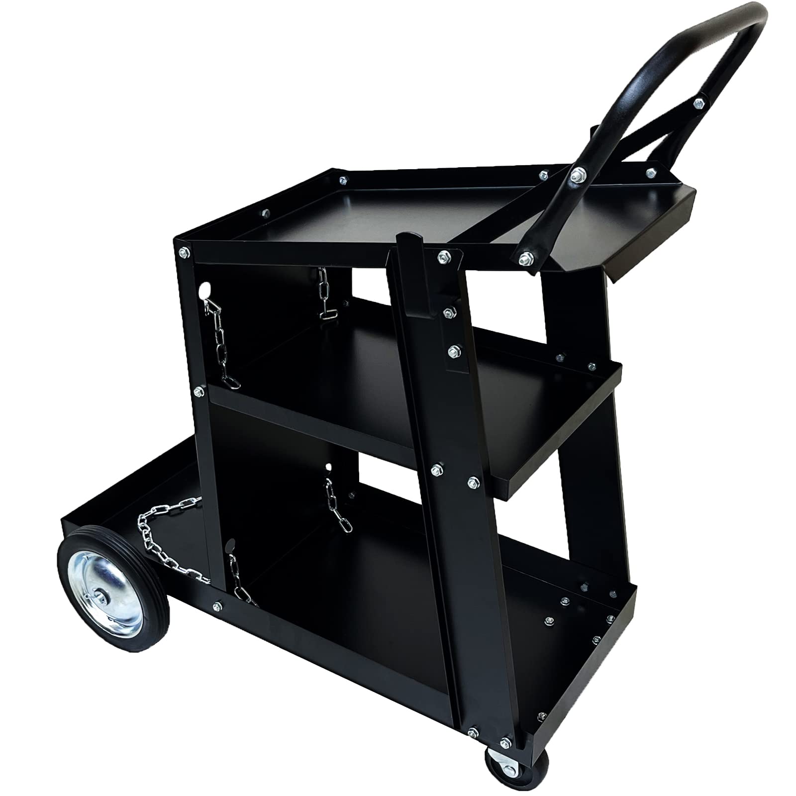 VEIYOUMO Welding Cart, Welding Carts for MIG/TIG Welder and Plasma Cutter Upgraded Cable Hook Tank Storage Safety Chain Welding Cart