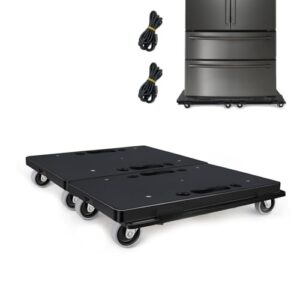 uholan flatbed dolly can connected two pcs one set household portable mobile dolly infinite rotary flat handtruck mobile furniture load 220lb black ，grey wheel (grey wheel)