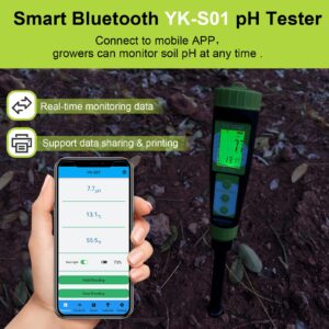 YINMIK Digital Soil pH Meter for Gardeners, Soil Direct pH Tester for Plant Care, Measure pH of Solution Potting Soil Growing Media,Great for Indoor,Greenhouse,Outdoor,Garden, Lawn, Farming, Yard Use