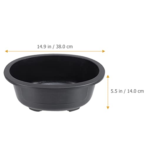 Angoily 2PCS Bonsai Training Pot, 15 inch Plastic Bonsai Pot, Oval Bonsai Planter Pot for Desktop Decoration Nursery, Garden, Balcony