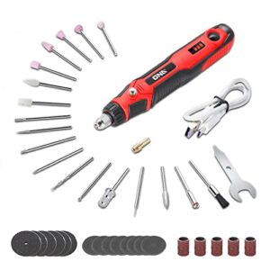 ‎dna motoring tools-00221 power rotary tool kit, 3.7v cordless mini grinder multi-tool set for drilling grinding polishing engraving and cutting,red