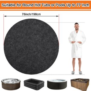 NOVWANG 78 Inch Dia Round Hot Tub Mat, Large Washable Above Ground Protector Pad Water Absorb with Waterproof Slip-proof Backing, Portable Spa Pool Accessories for 77" Dia below Outdoor Indoor Hot Tub