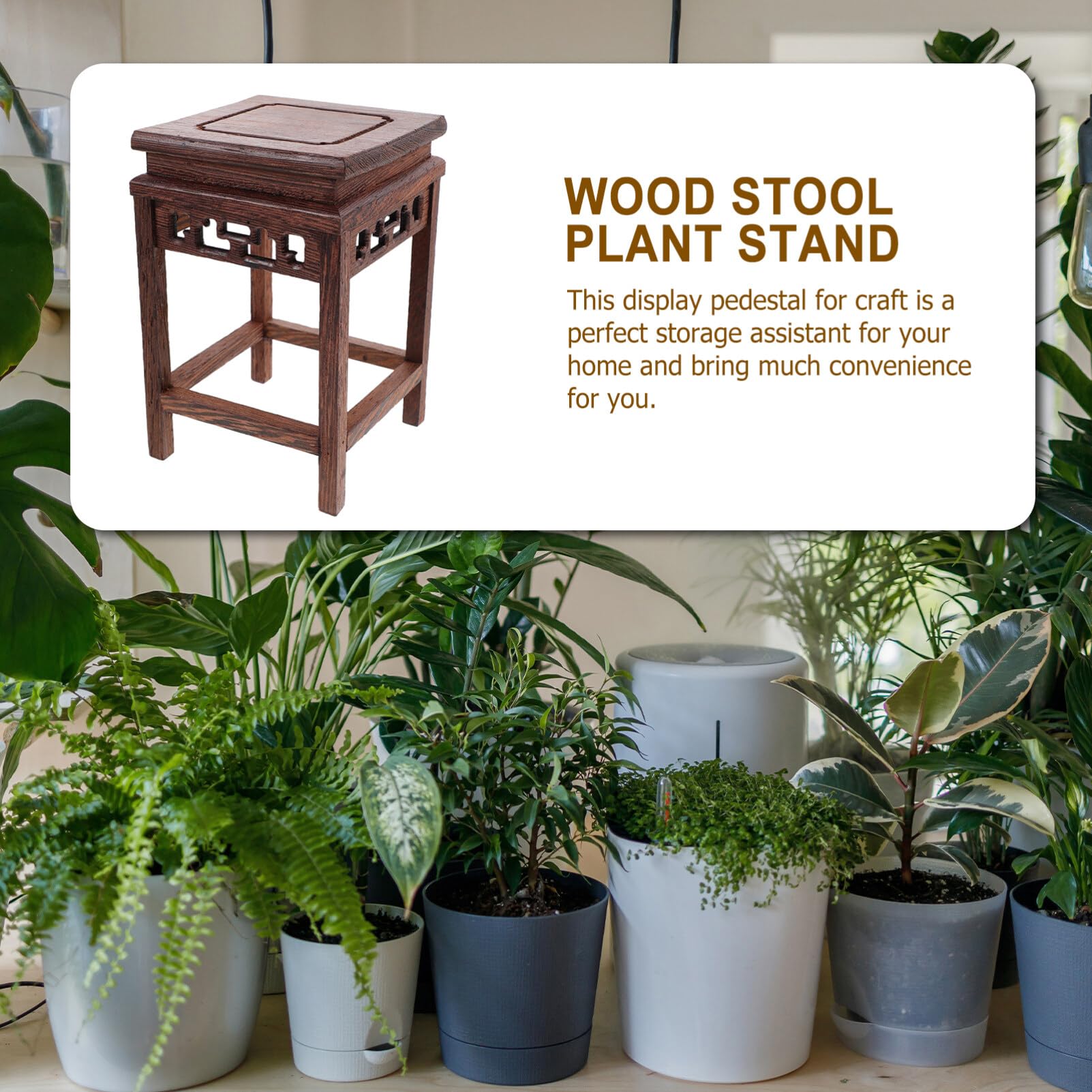 Cabilock Tall Plant Stand Pot Holder Flower Shelf Rack Display Table Wood Plant Riser Stands Stool Bonsai Holder