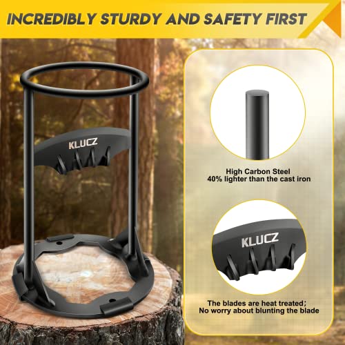 KLUCZ Kindling Splitter, Manual Lightweight Log Splitter, High-Carbon Steel Splitter, Quick & Sturdy Wood Splitter, Safe Firewood Splitter for Home & Campsite Tool