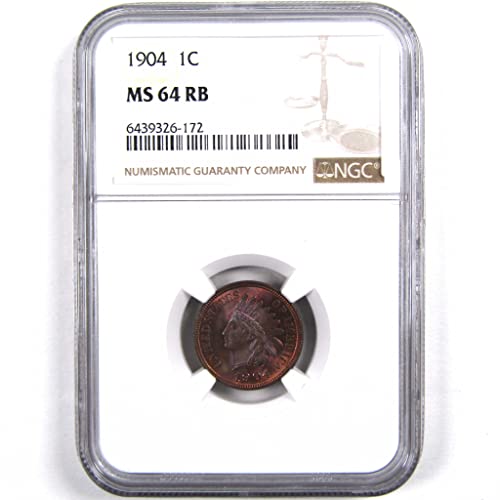 1904 Indian Head Cent MS 64 RB NGC Penny 1c Uncirculated SKU:I3092