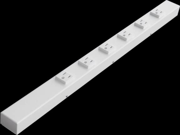 24" 6-Outlet Hardwired Power Strip White